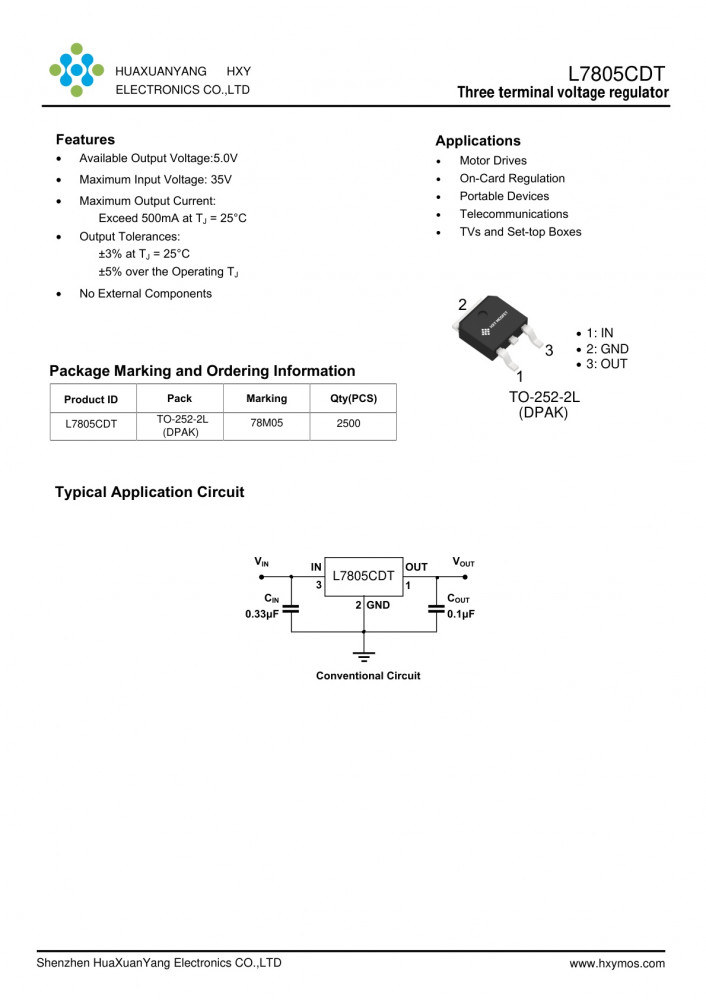 L7805CDT datasheet page 1