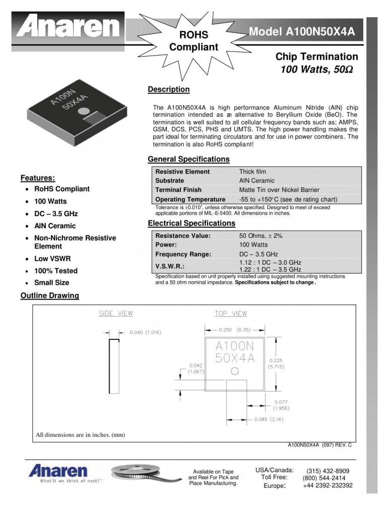 A100N50X4A datasheet page 1