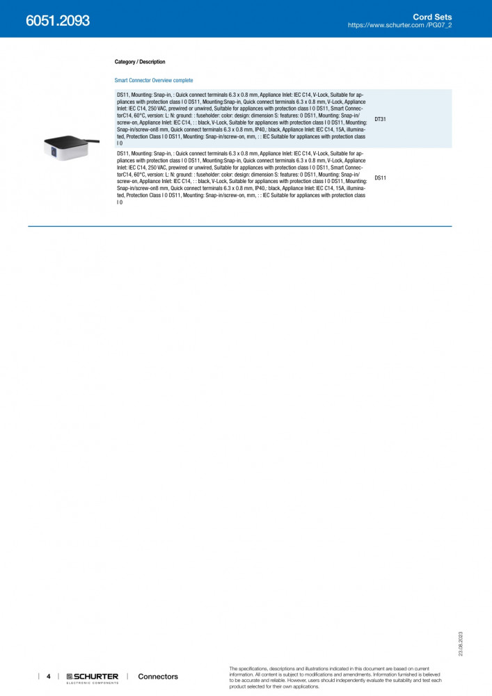 SCHURTER 6051.2093 technical document page 4