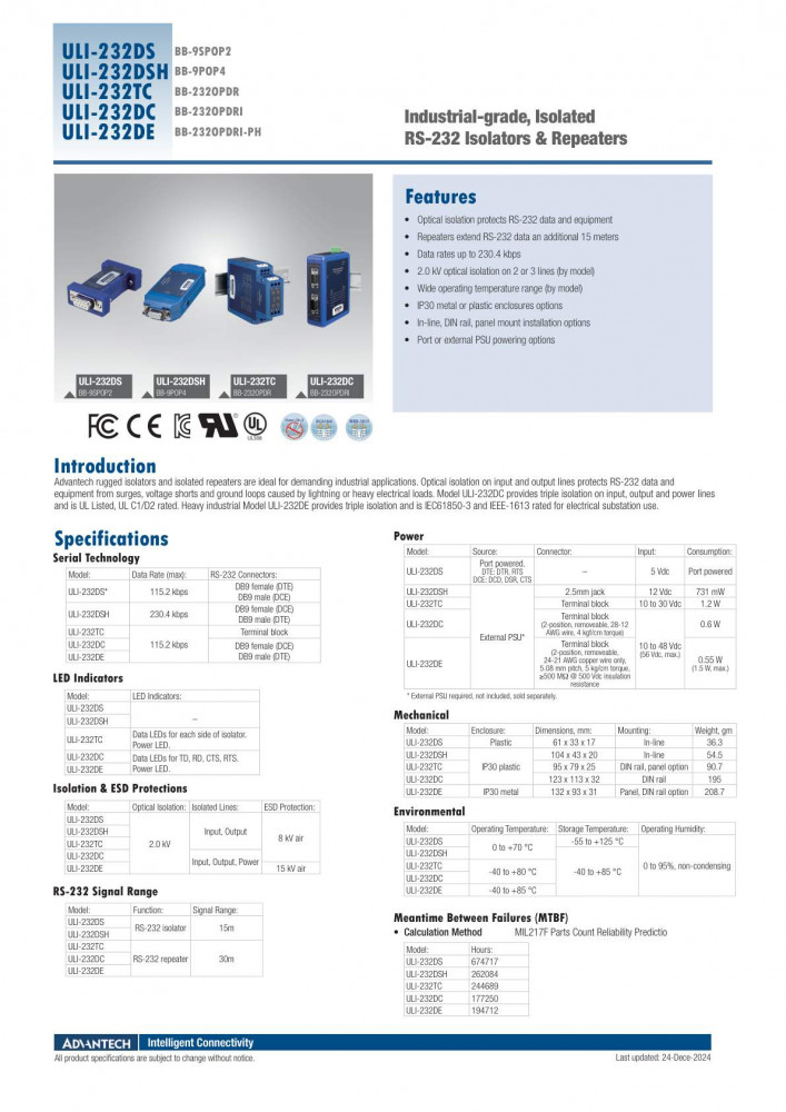 ULI-232 series technical document, page 1