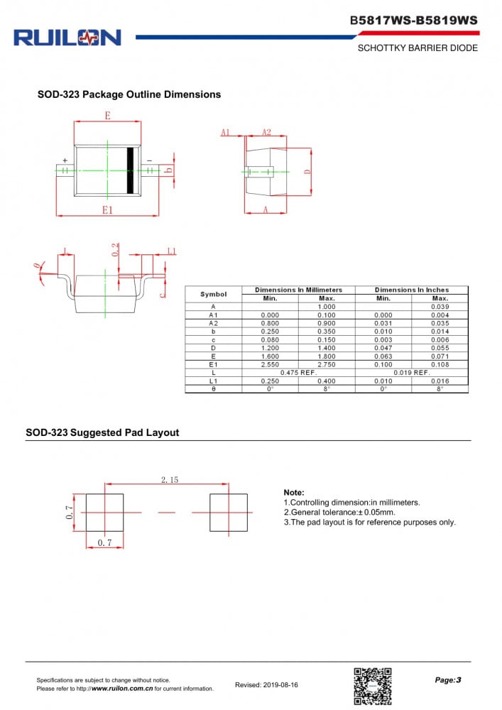 RUILON B5819WS datasheet page 3