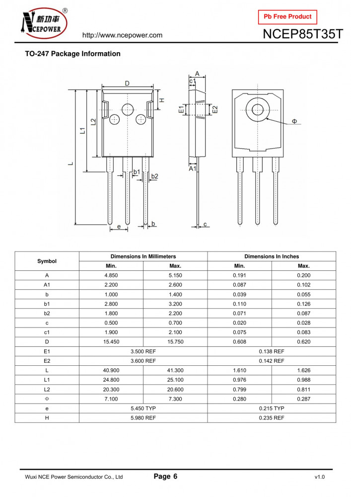 NCEP85T35T datasheet page 6