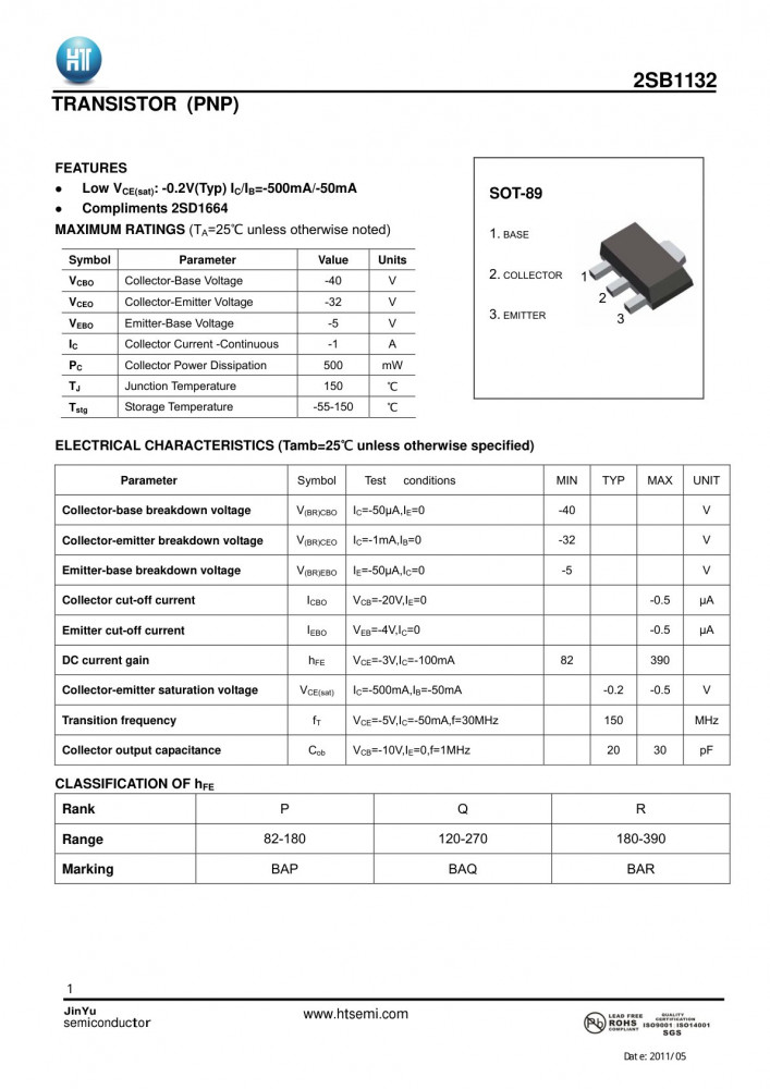 2SB1132 BARN datasheet page 1