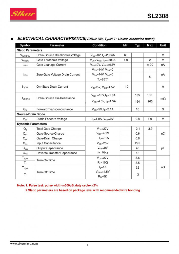 SL2308 datasheet page 3