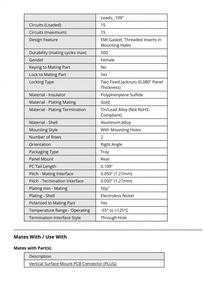 Technical document page 2 for MK-2E2-015-435-290S-0FW