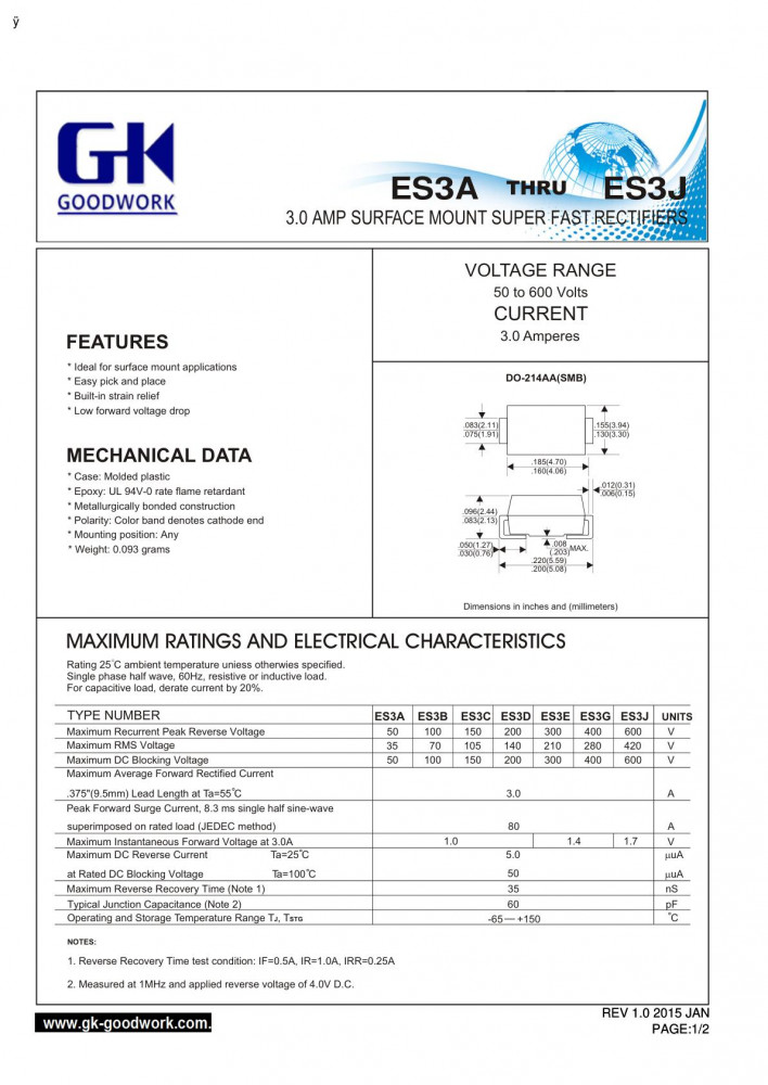 GOODWORK ES3D-SMB datasheet page 1