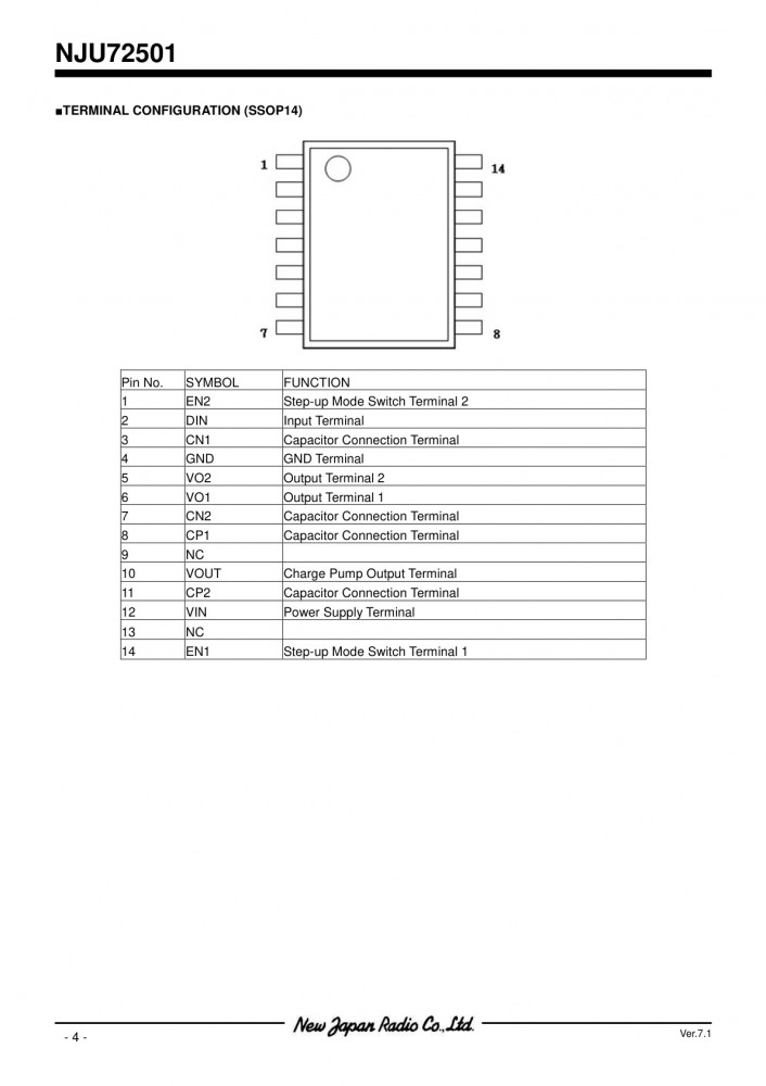 NJU72501 datasheet page 4