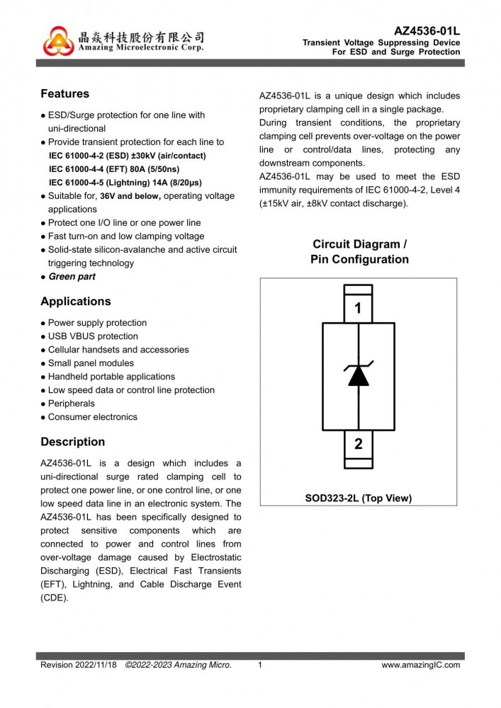 AZ4536-01L datasheet page 1 preview