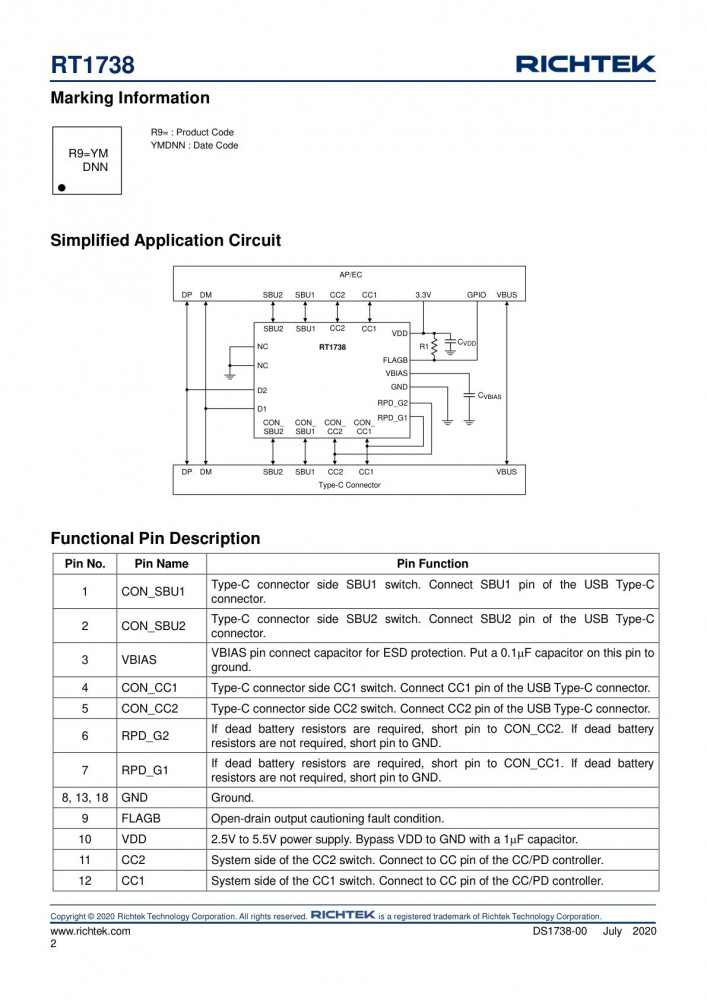 RT1738 datasheet page 2