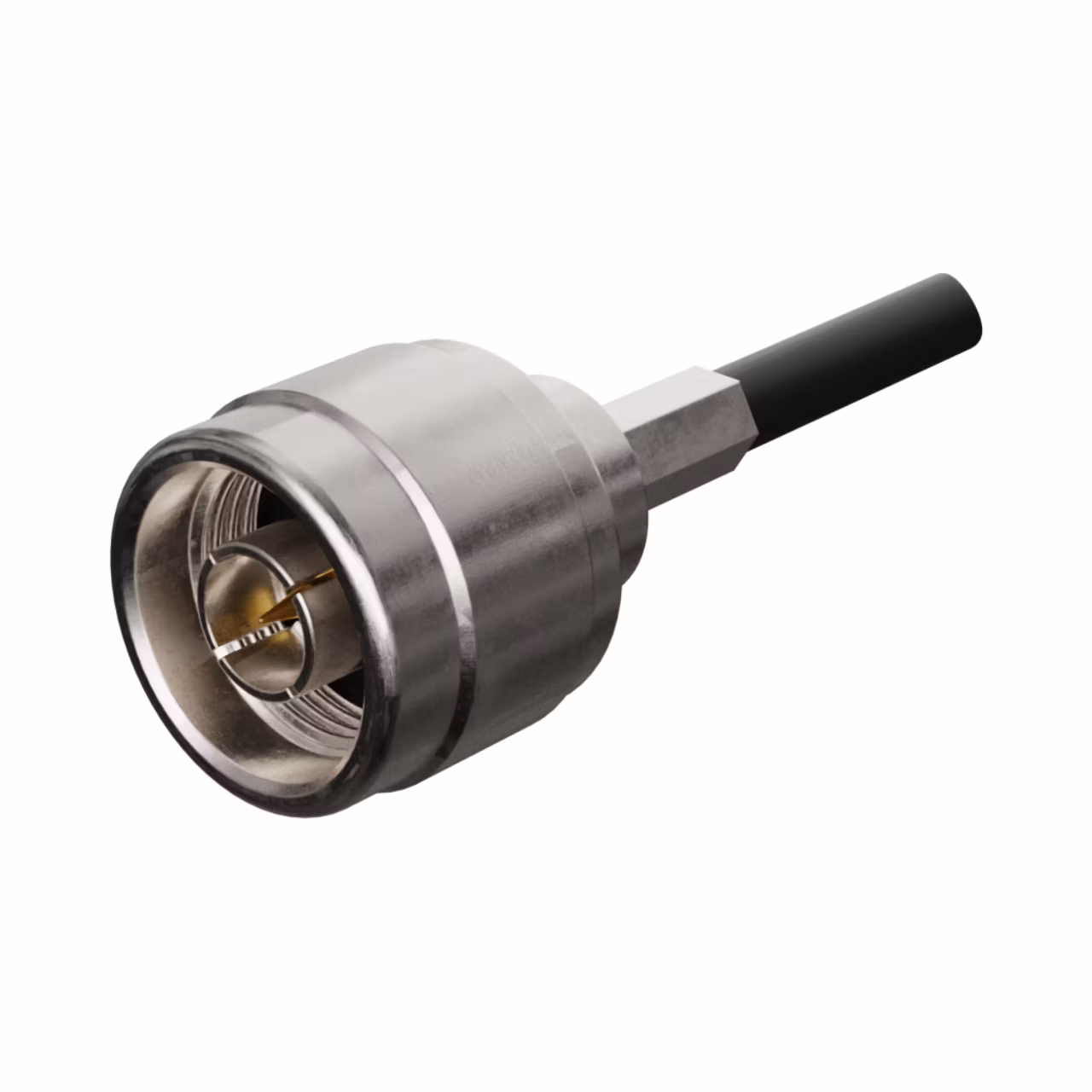 N Plug, Straight, Crimp, RG-142, RG-223, RG-400 and RG-55 Cable, Brass Body, Nickel (Ni) Plated, Bulk Bag, 50 Ohms for sale