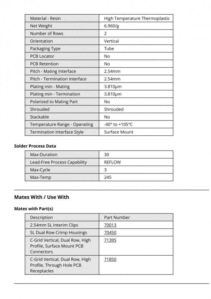 Technical document page 3 for MOLEX 713491017