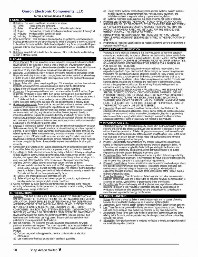 OMRON V-series datasheet page 10