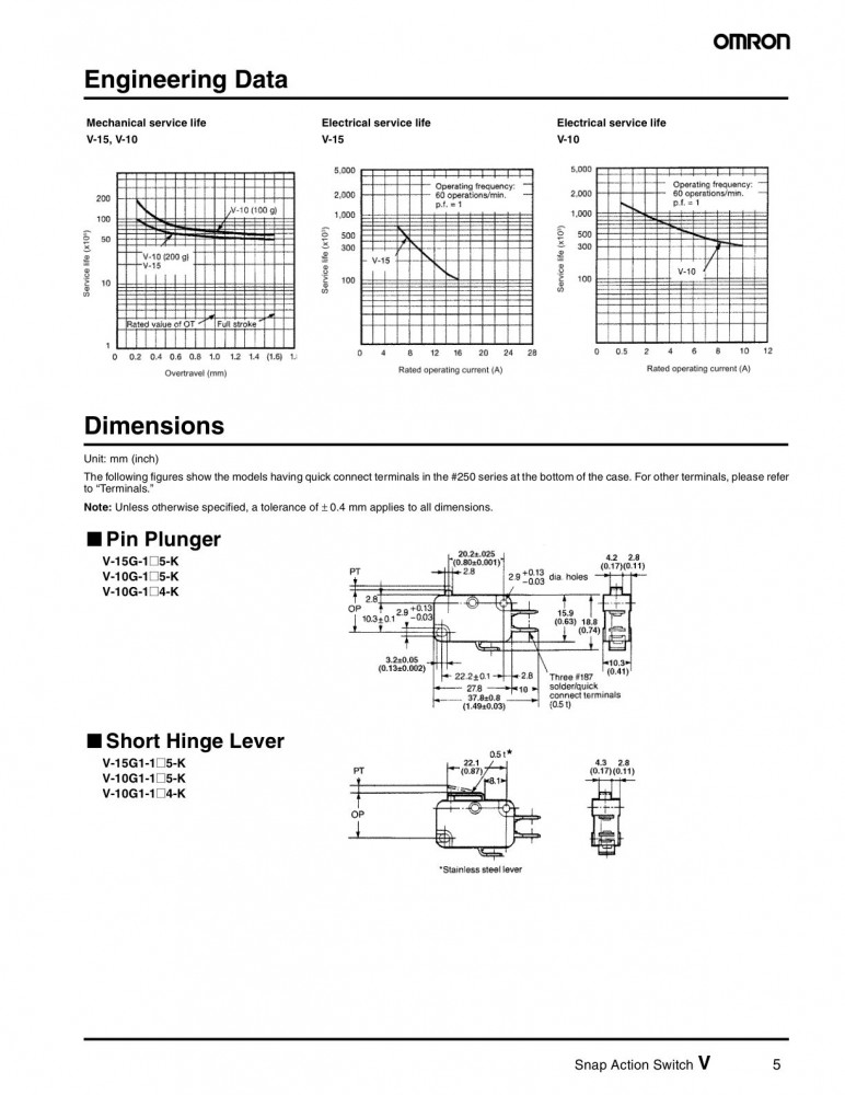 OMRON V-series datasheet page 5