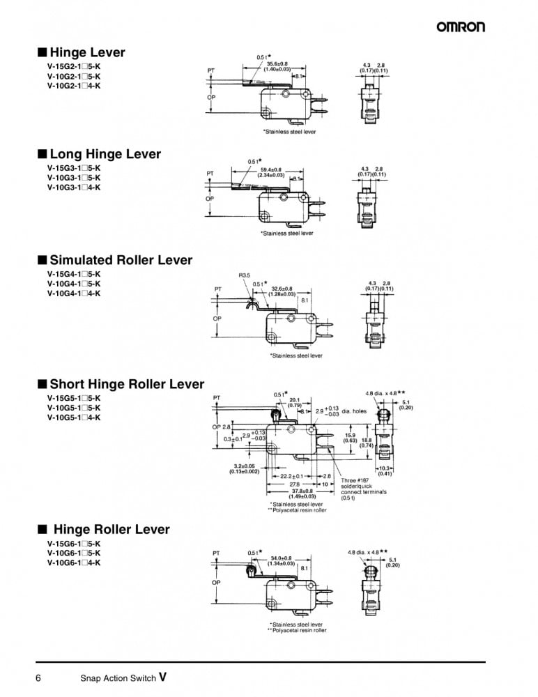 OMRON V-series datasheet page 6