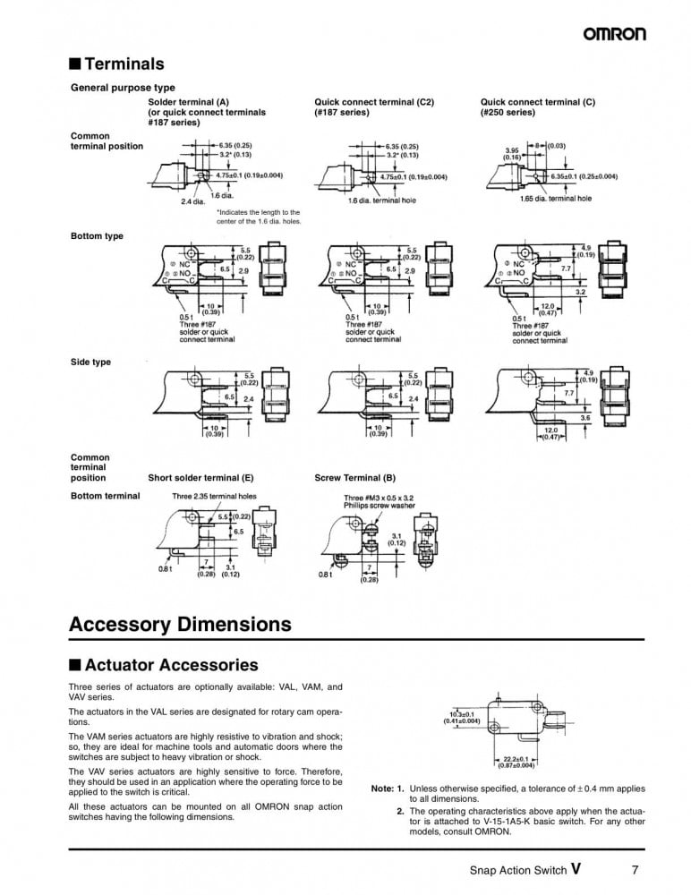 OMRON V-series datasheet page 7