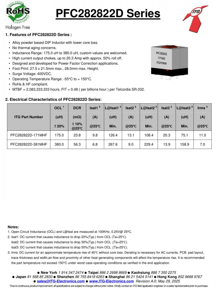 PFC282822D technical document page 1