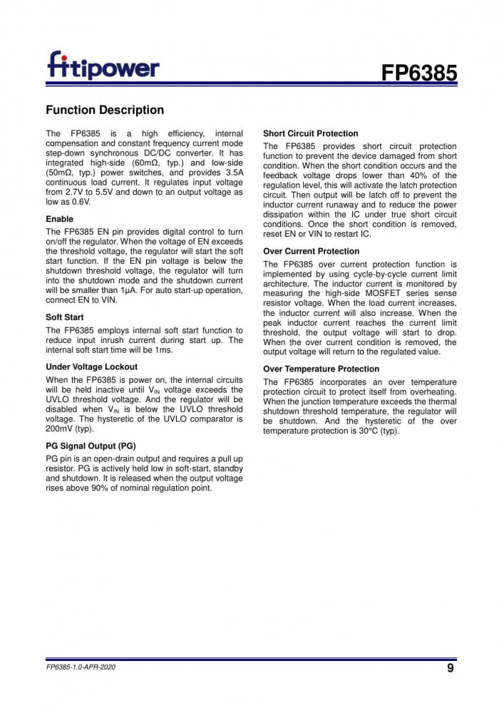 FP6385 datasheet page 9