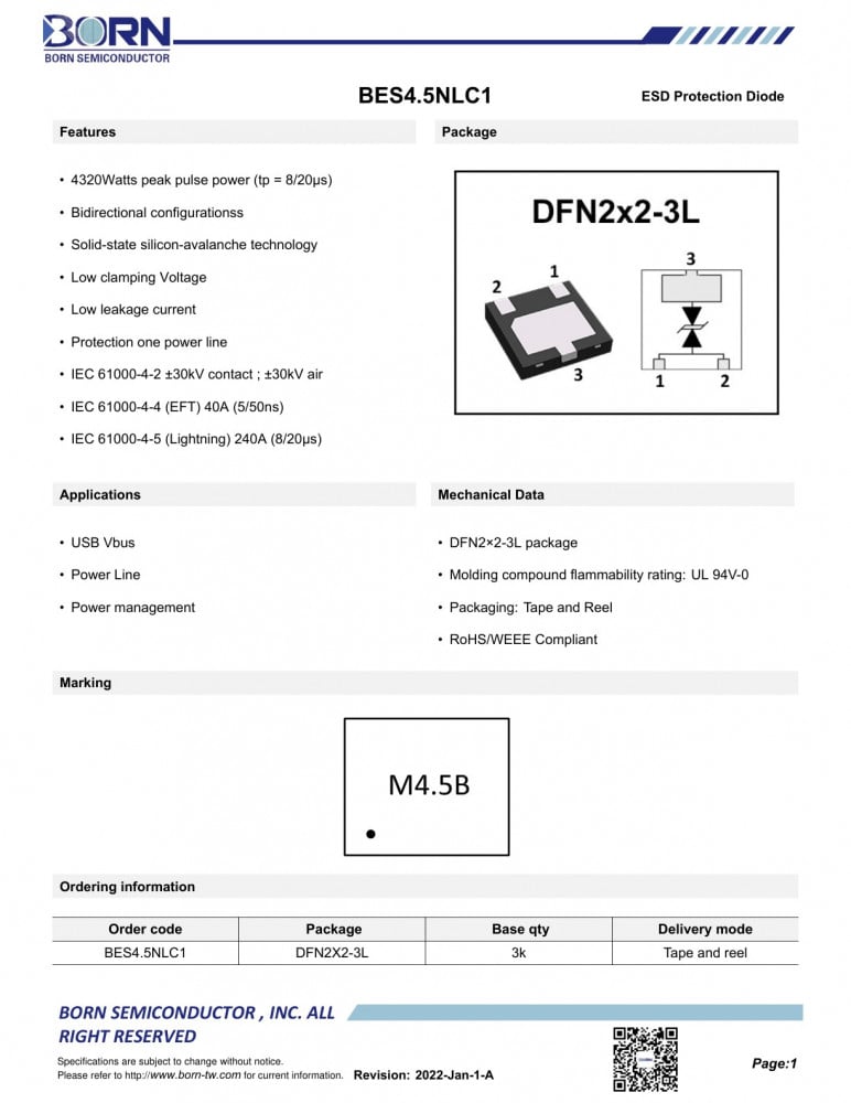 BES4.5NLC1 datasheet page 1