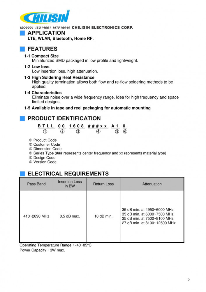 BTLL001608JXVSBA10 specification page 2