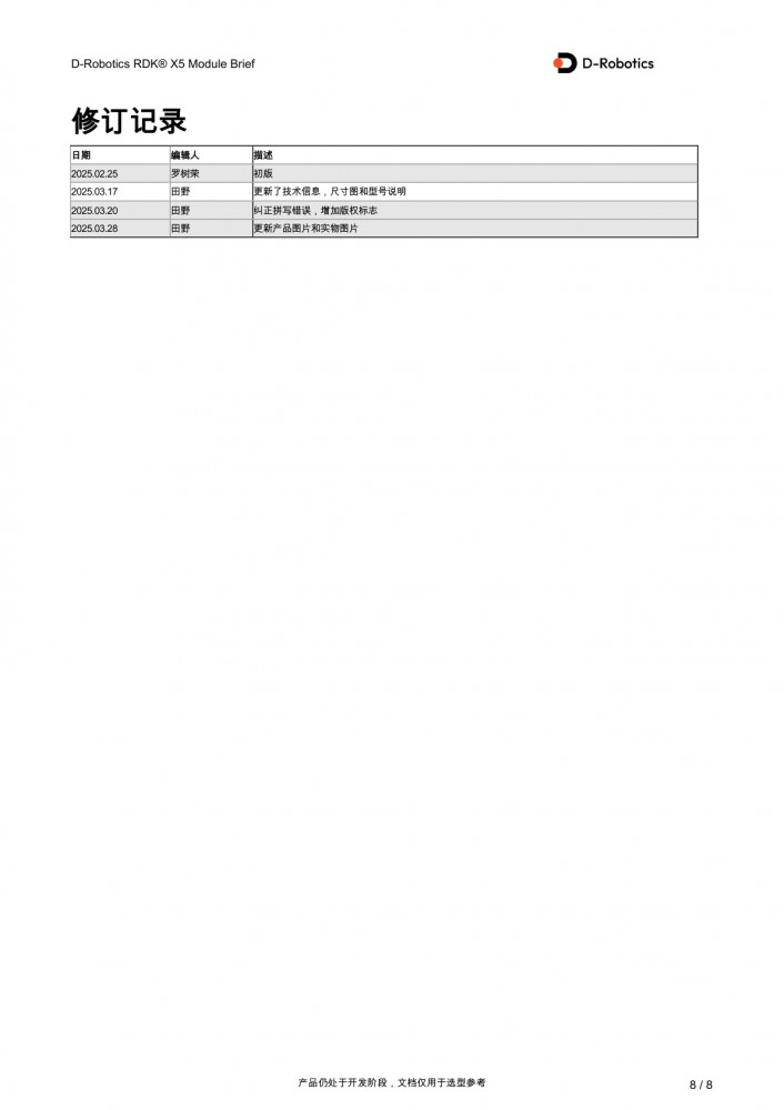 RDK X5 Module document page 8