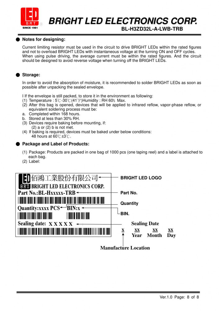 BL-H3ZD32L-A-LWB-TRB datasheet page 8