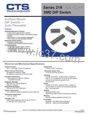 CTS 219-2MSR DIP Switch for sale
