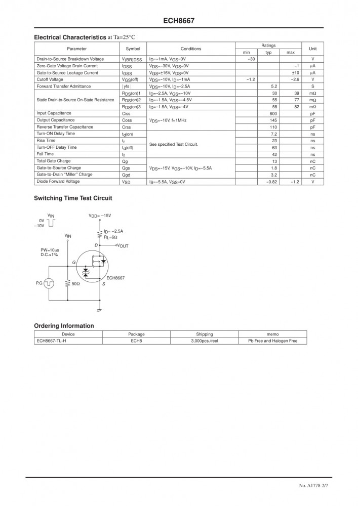 ECH8667 datasheet page 2