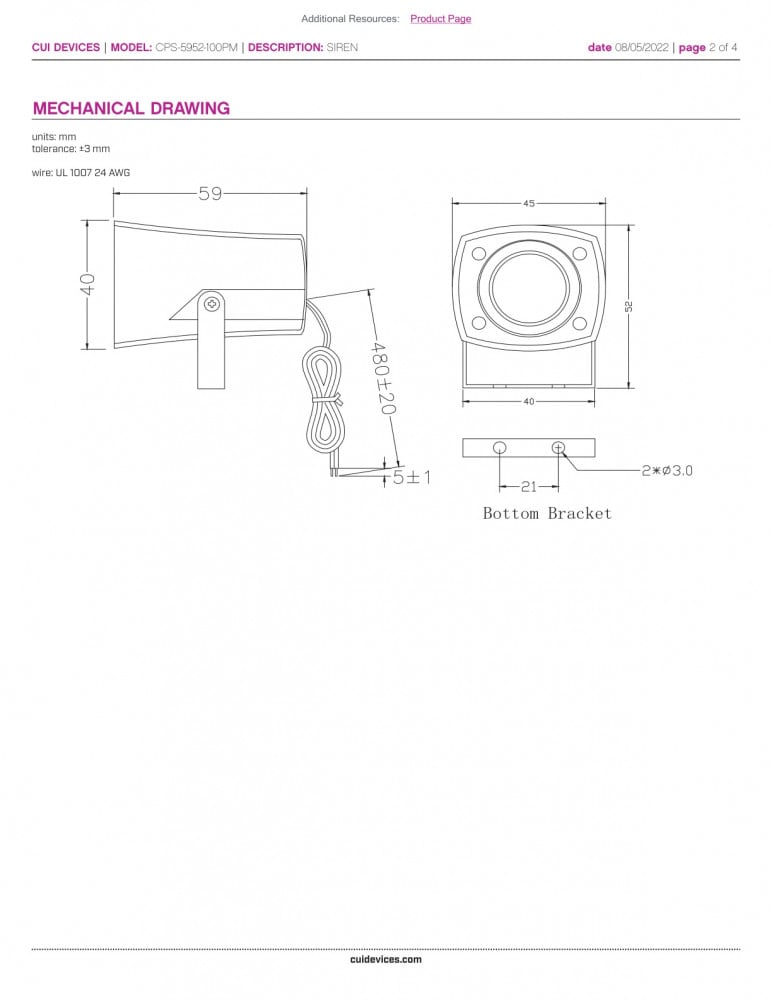 CPS-5952-100PM datasheet page 2