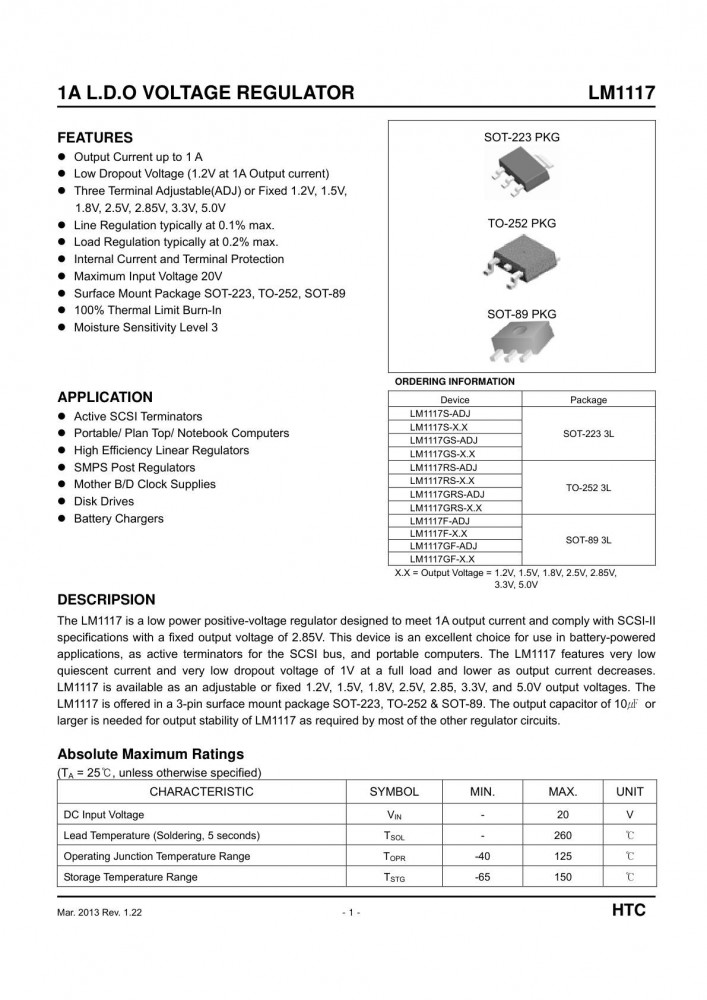 LM1117S-1.8 datasheet page 1