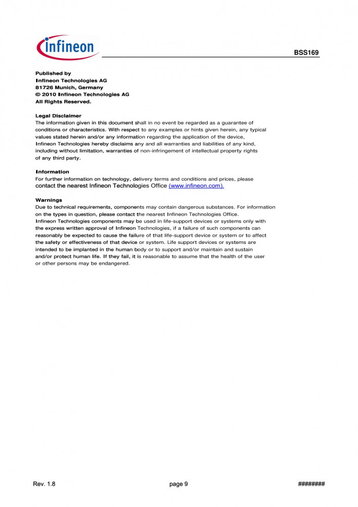 BSS169H6327 datasheet page 9