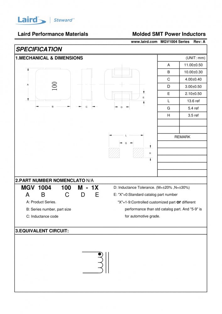 MGV1004 Series datasheet page 3
