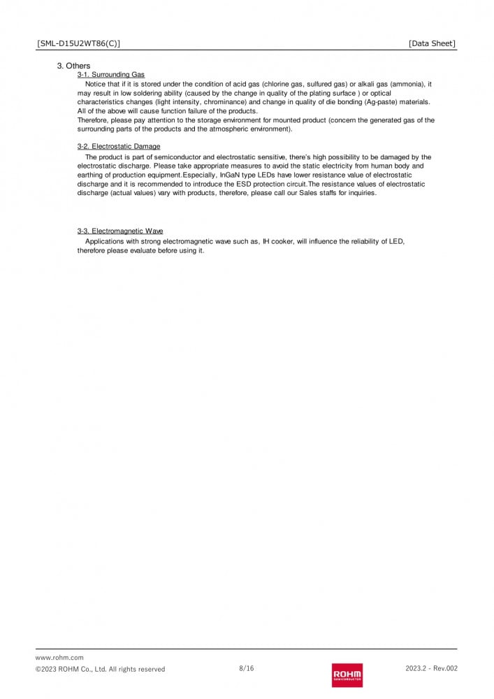 SML-D15U2WT86C technical document page 8