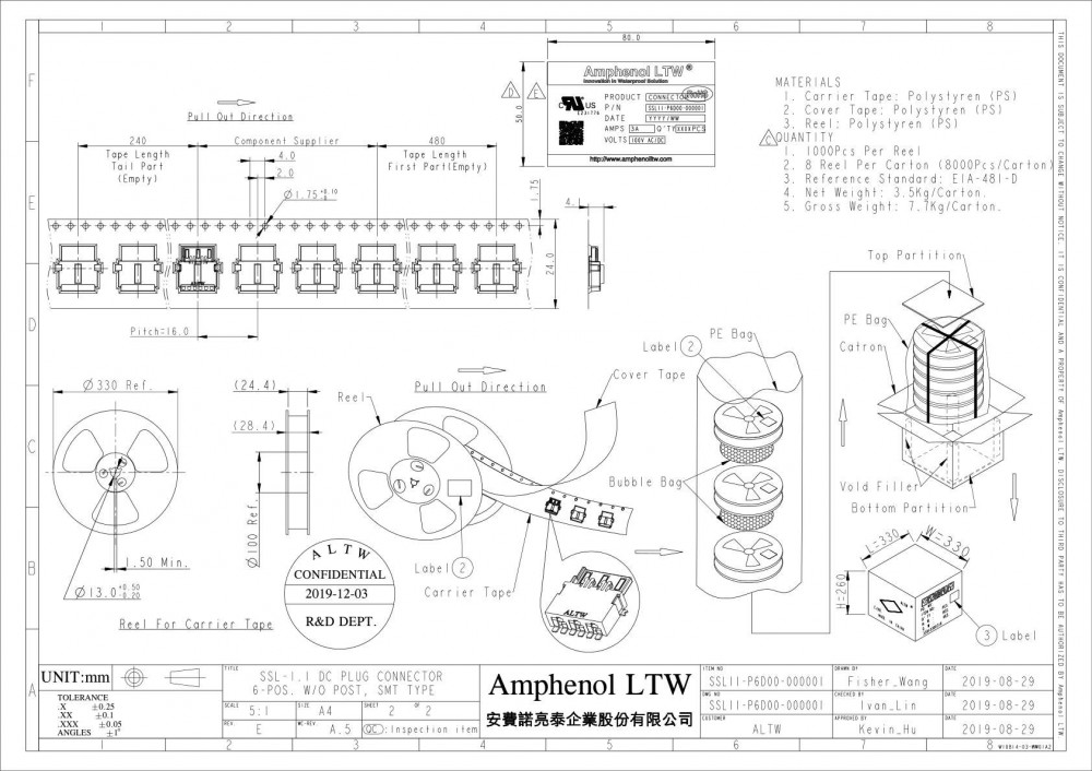Amphenol SSL11-P6D00-000001 drawing sheet 2