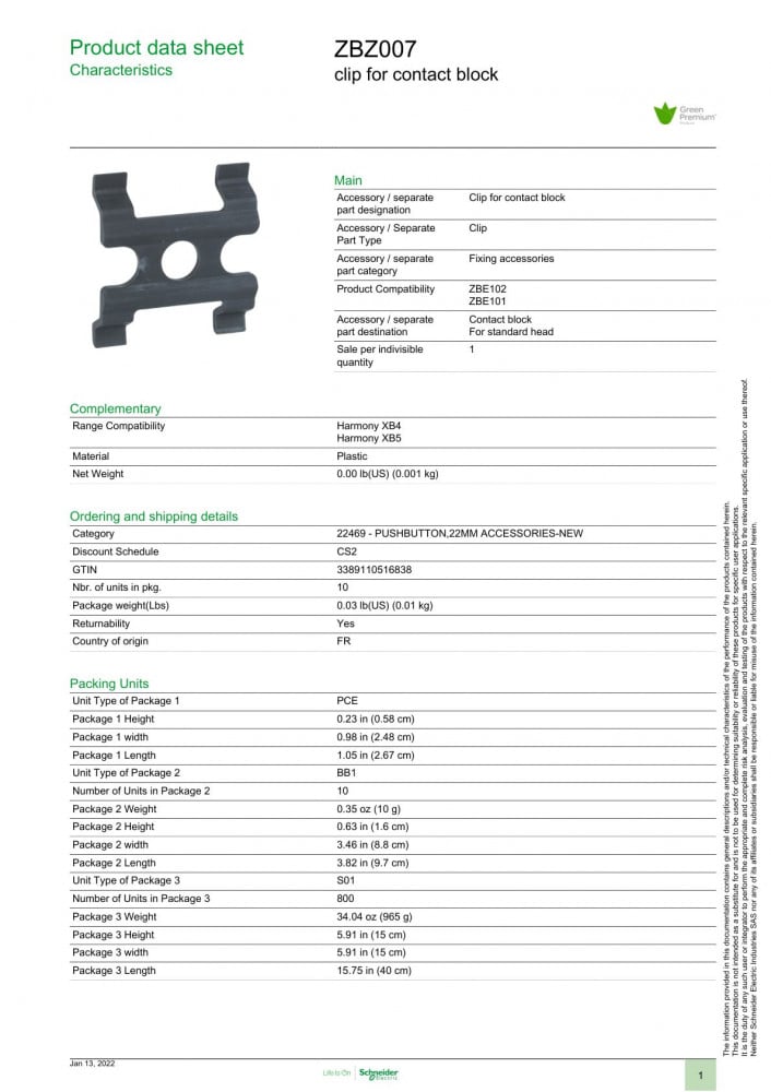 ZBZ007 technical document page 1