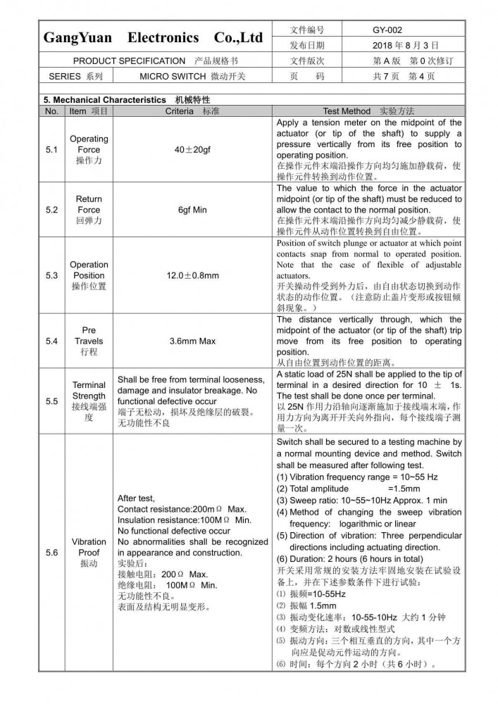 GANGYUAN G15-06SM01-40 specification page 5