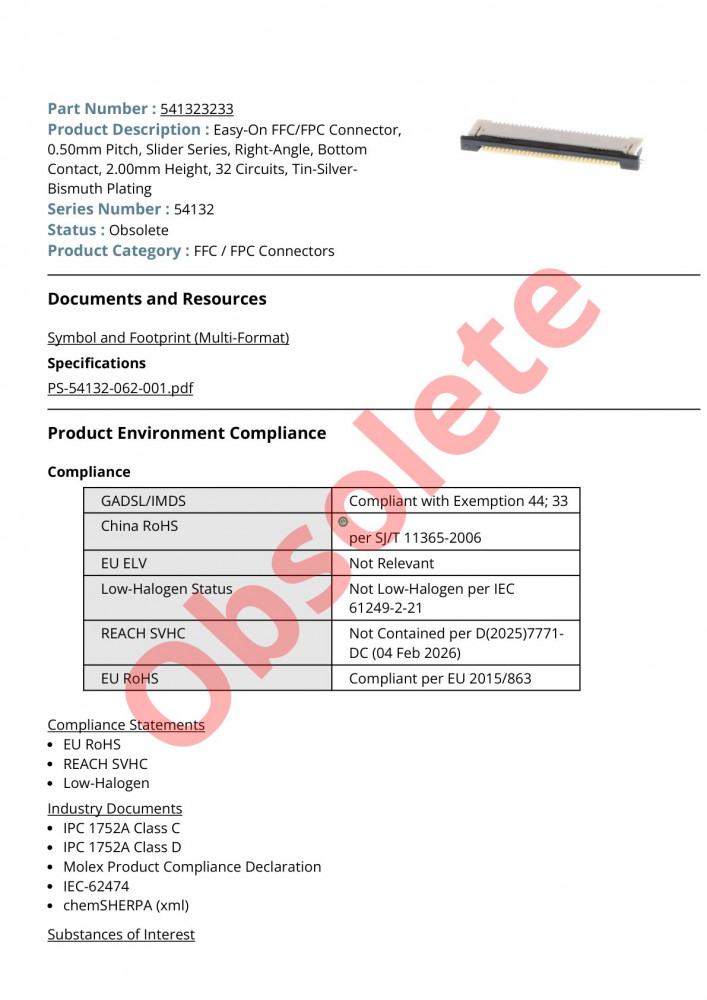 MOLEX 541323233 technical document image 1