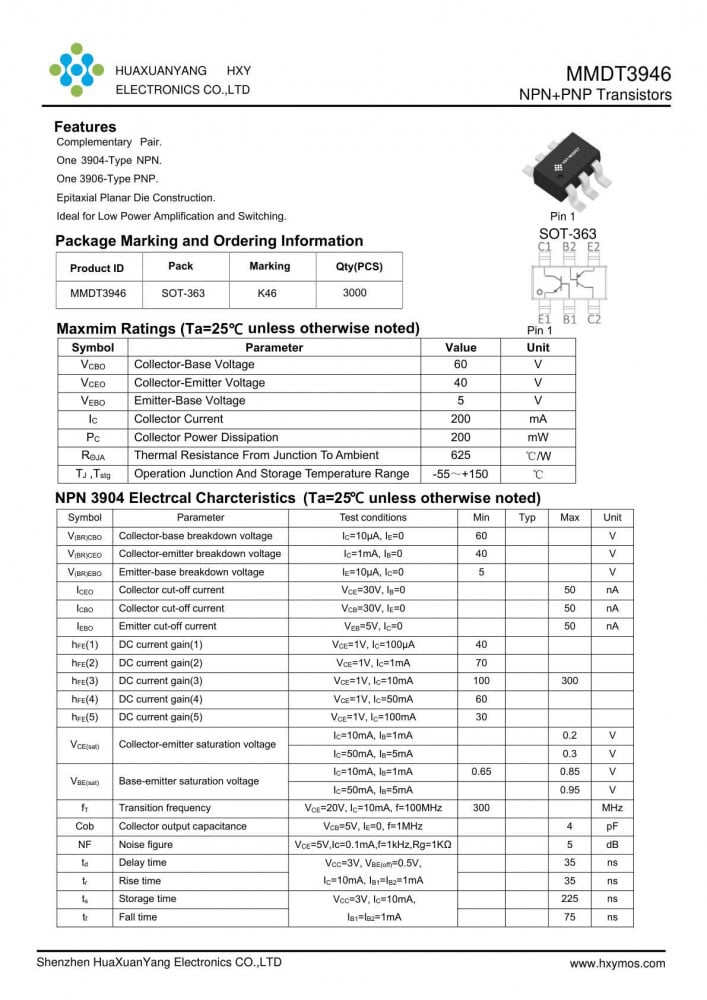 MMDT3946 datasheet page 1