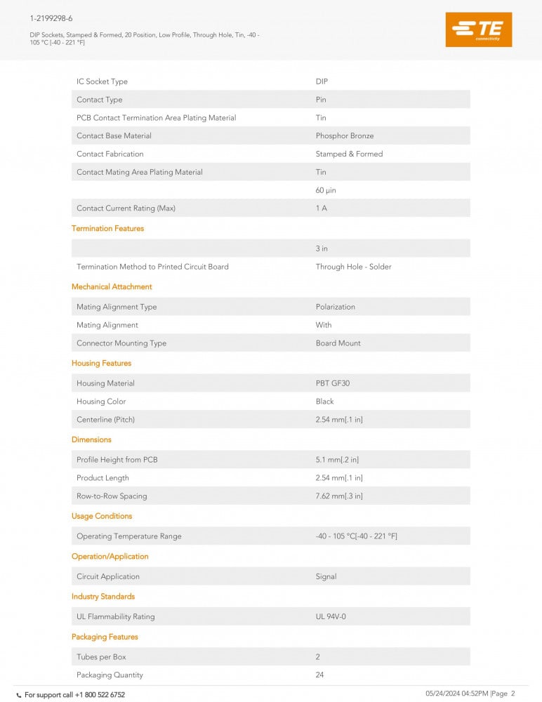TE Connectivity 1-2199298-6 document page 2