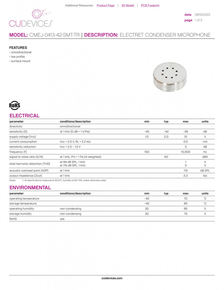 CMEJ-0413-42-SMT-TR datasheet page 1