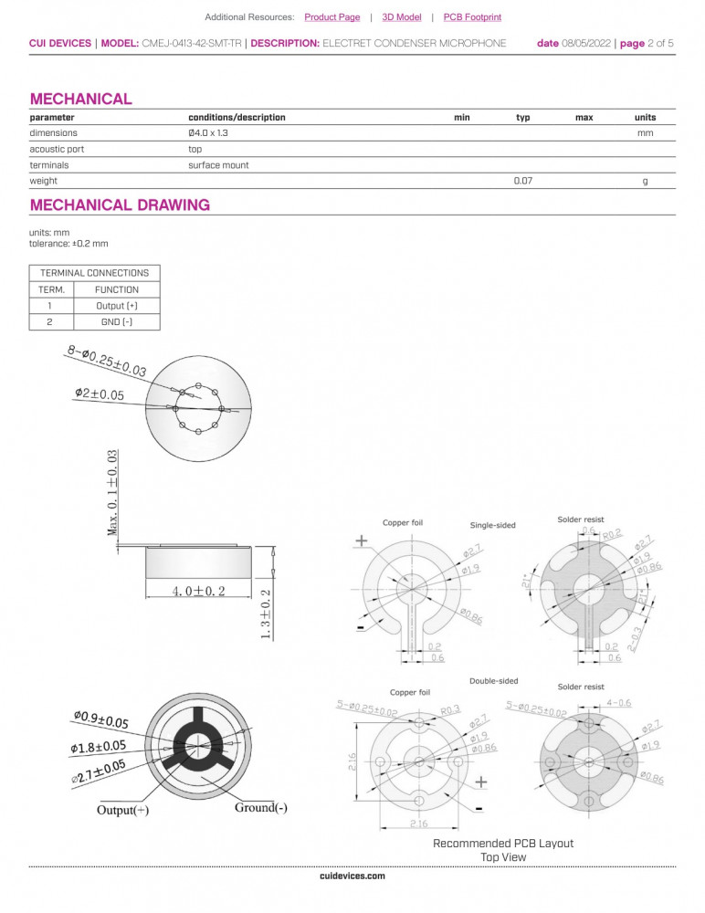 CMEJ-0413-42-SMT-TR datasheet page 2