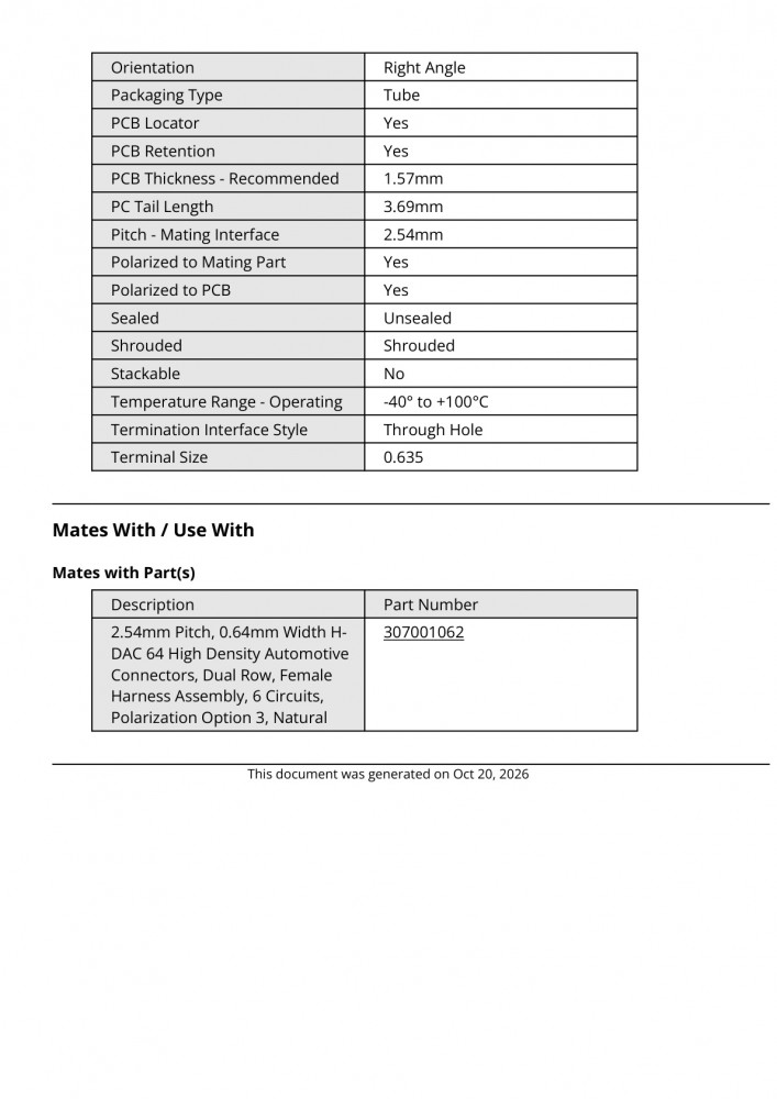 MOLEX 307005066 technical document image 3