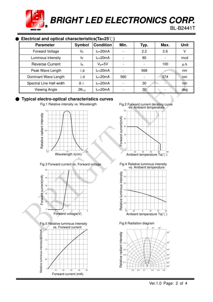 BL-B2441T technical document page 2
