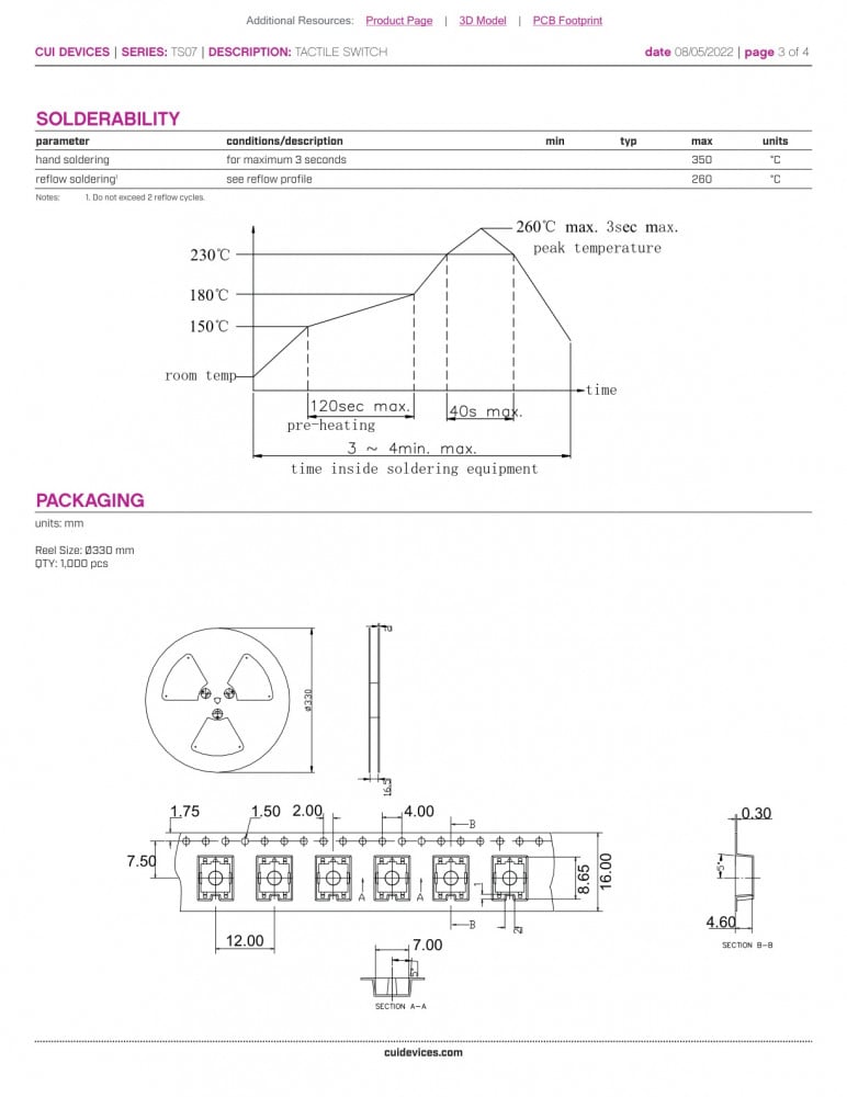 TS07-667-30-BK-100-SMT-TR datasheet page 3