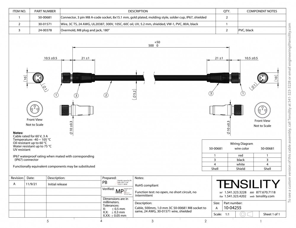 Tensility International 10-04255 product drawing