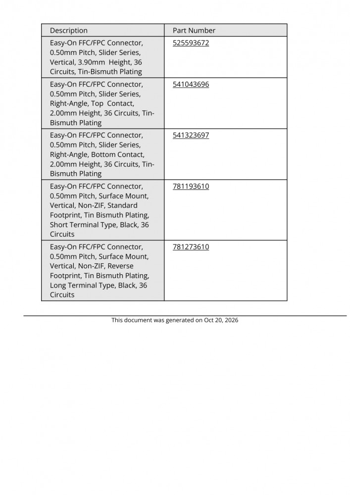 Technical document image 3 for MOLEX 151660383