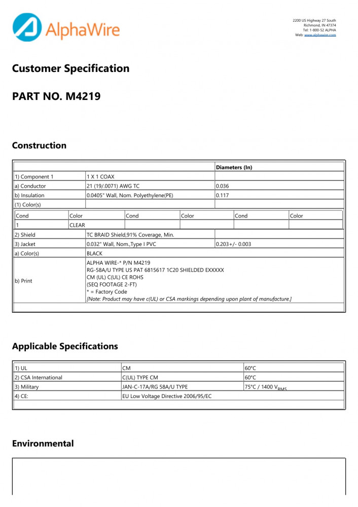 M4219 technical document page 1