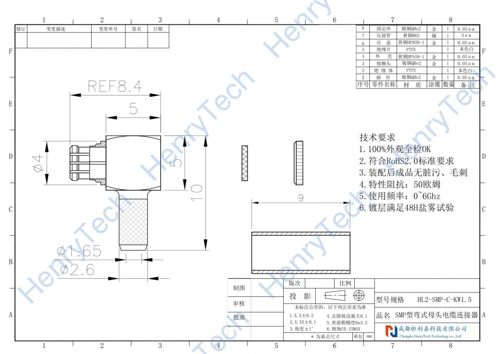 HL2-SMP-C-KW1.5 product material and construction document