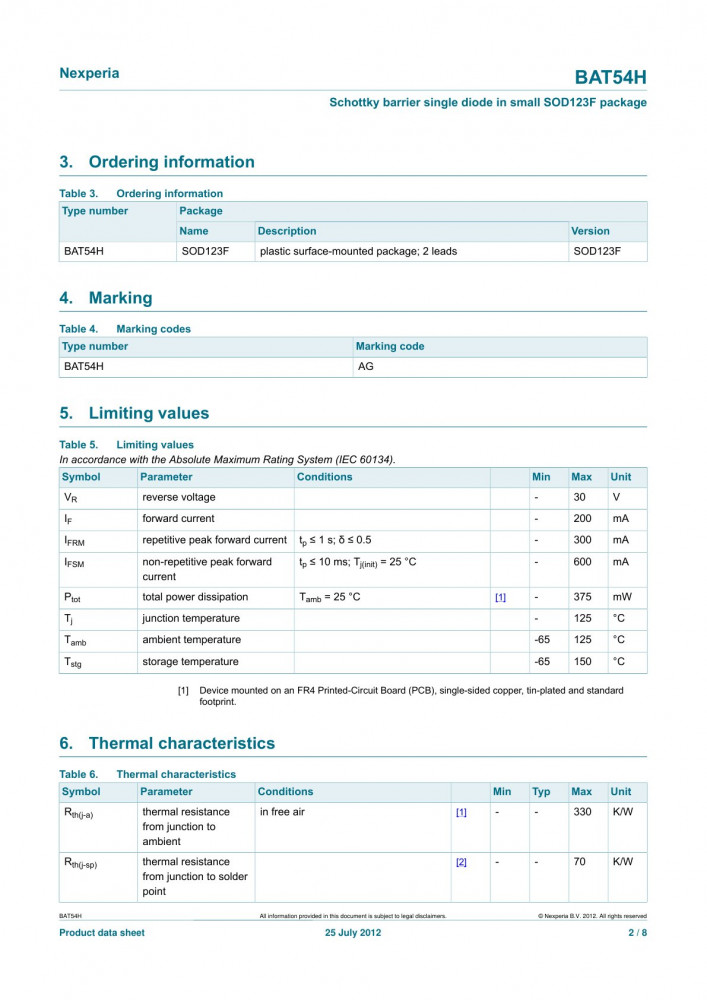 BAT54H,115 datasheet page 2