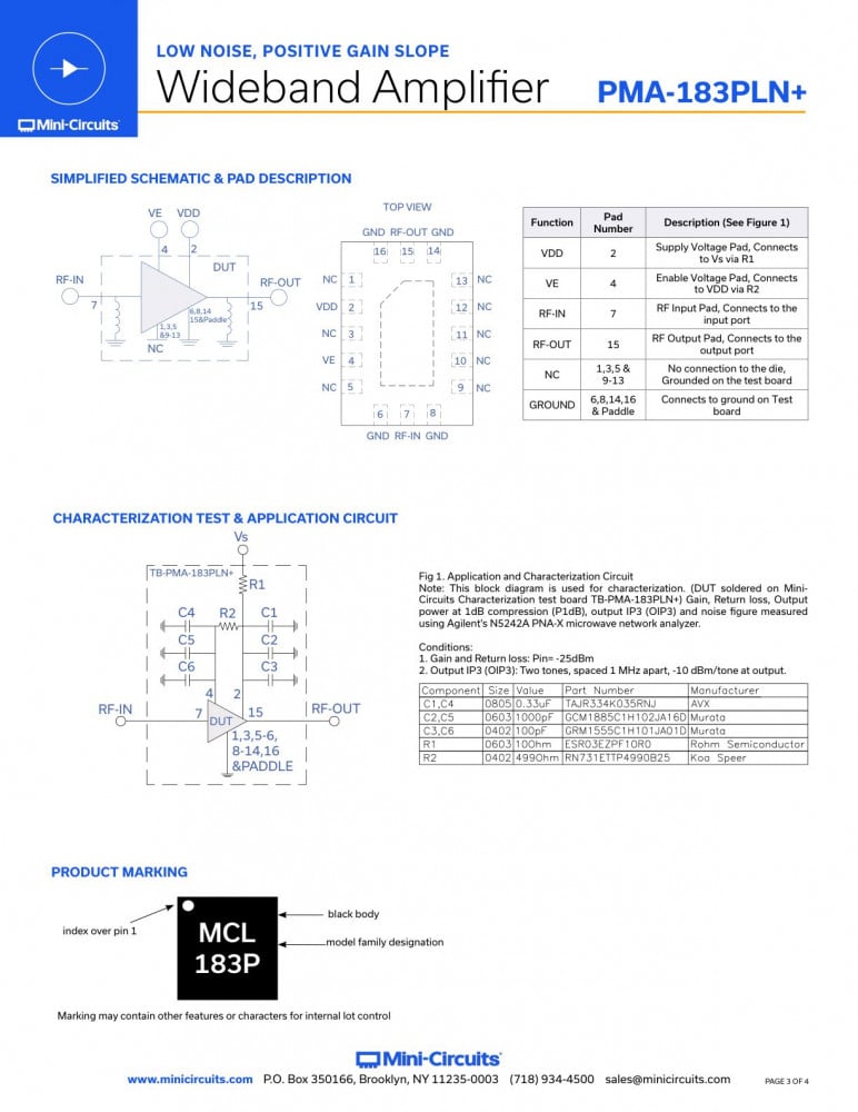 PMA-183PLN+ datasheet page 3