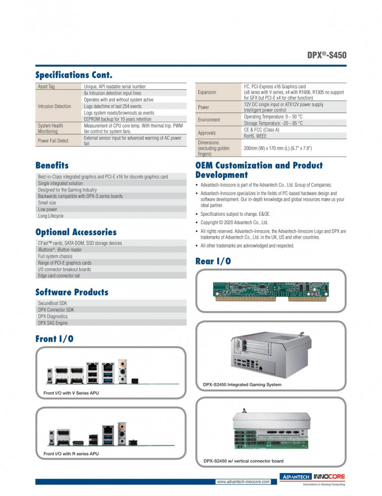 DPX-S450 product documentation page 2